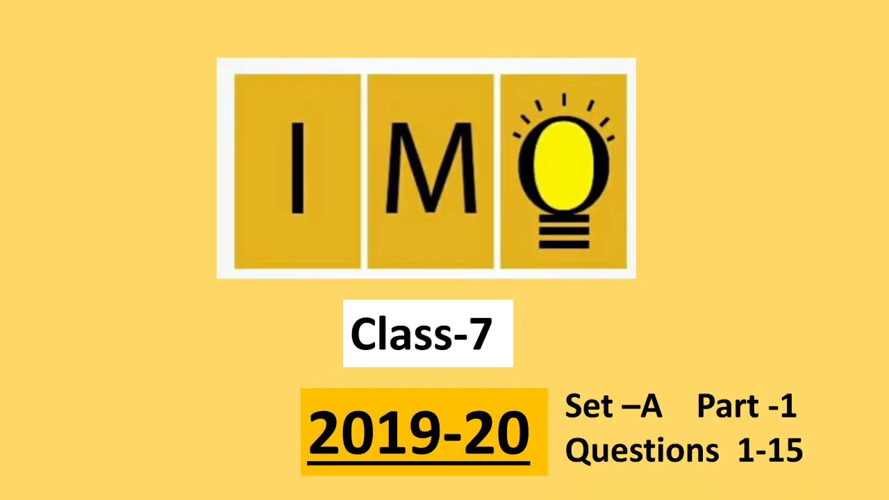 IMO Class 7 2019-20 Set A with answers - YouTube