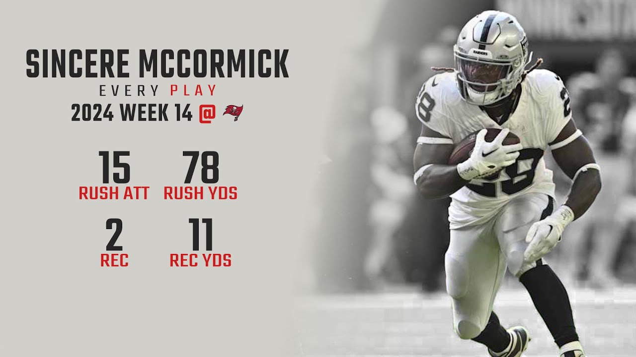 Sincere McCormick Week 14 Replay: Every Run, Target, and Catch @ Tampa ...