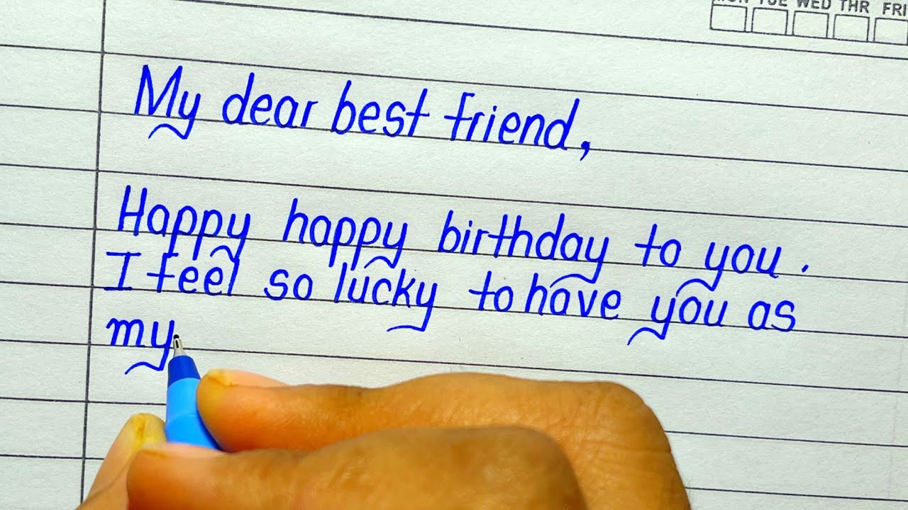 Birthday card writing in english || Happy Birthday wishes for best ...
