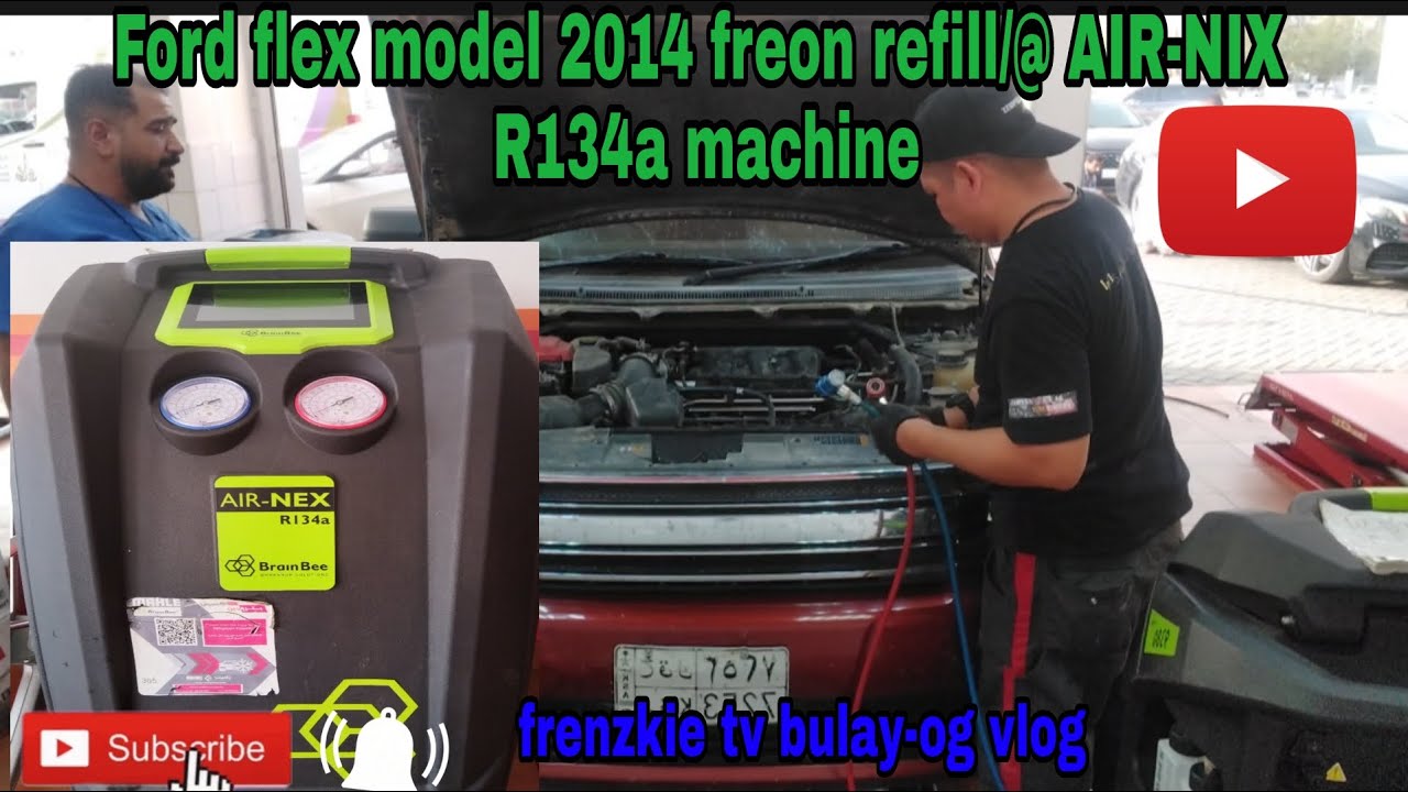 Ford flex model 2014 freon refill/@ air-nix 9380machine step by steps ...