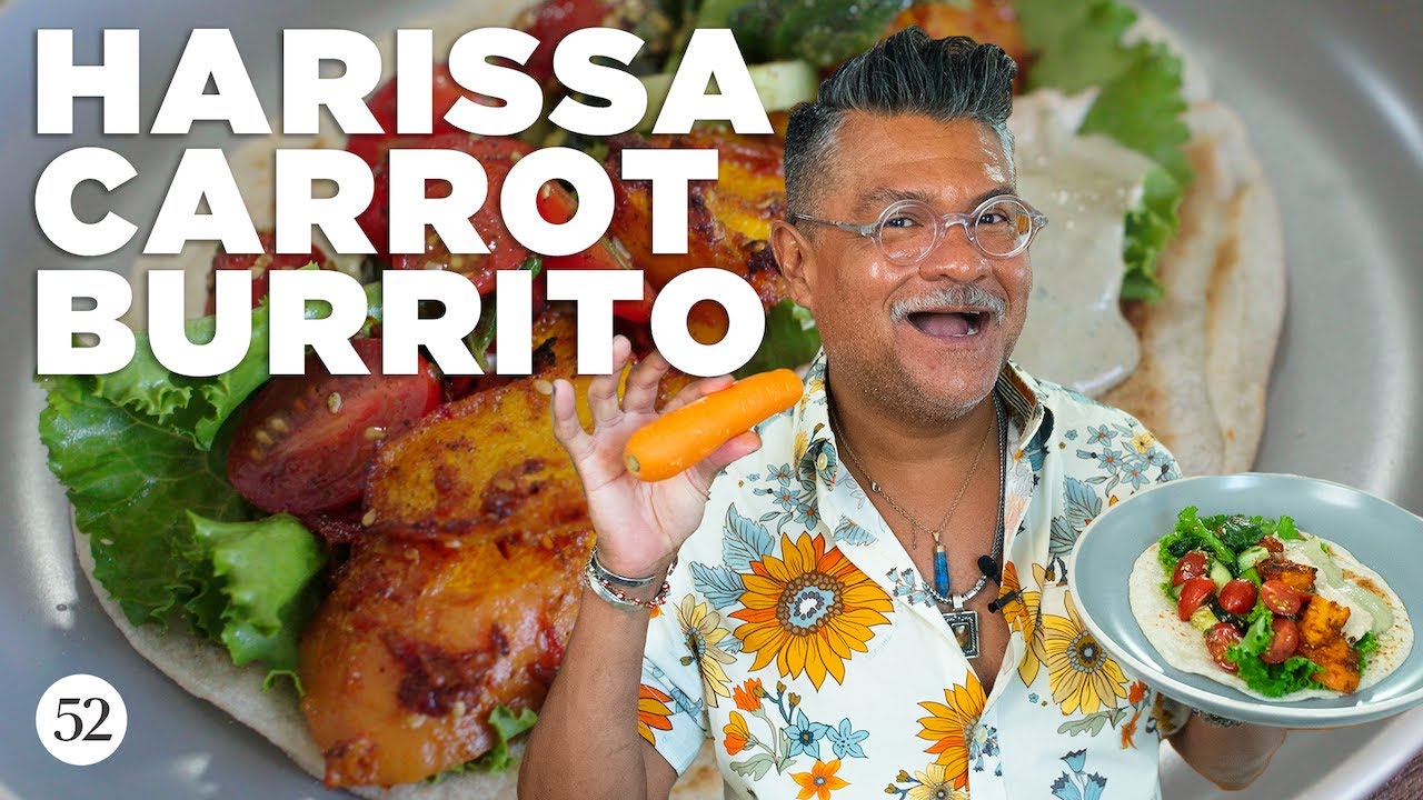 Rick Makes Harissa-Roasted Carrot Burritos | Sweet Heat with Rick ...