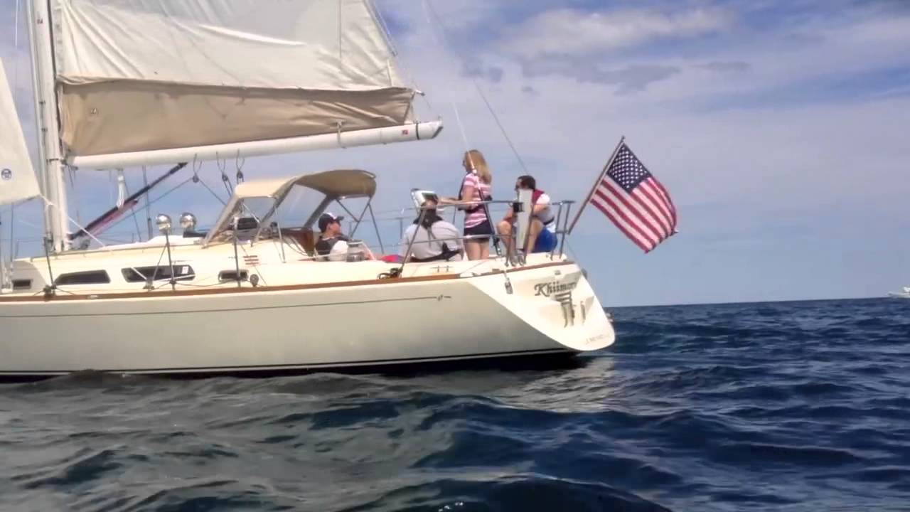 Sailing our Sabre 386 on Lake Michigan - YouTube