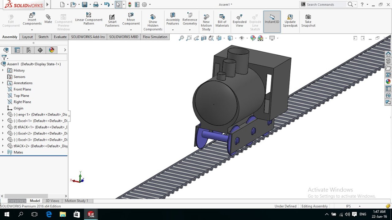 Solidworks Tutorial Modeling and Assembling Train 1/3 - YouTube