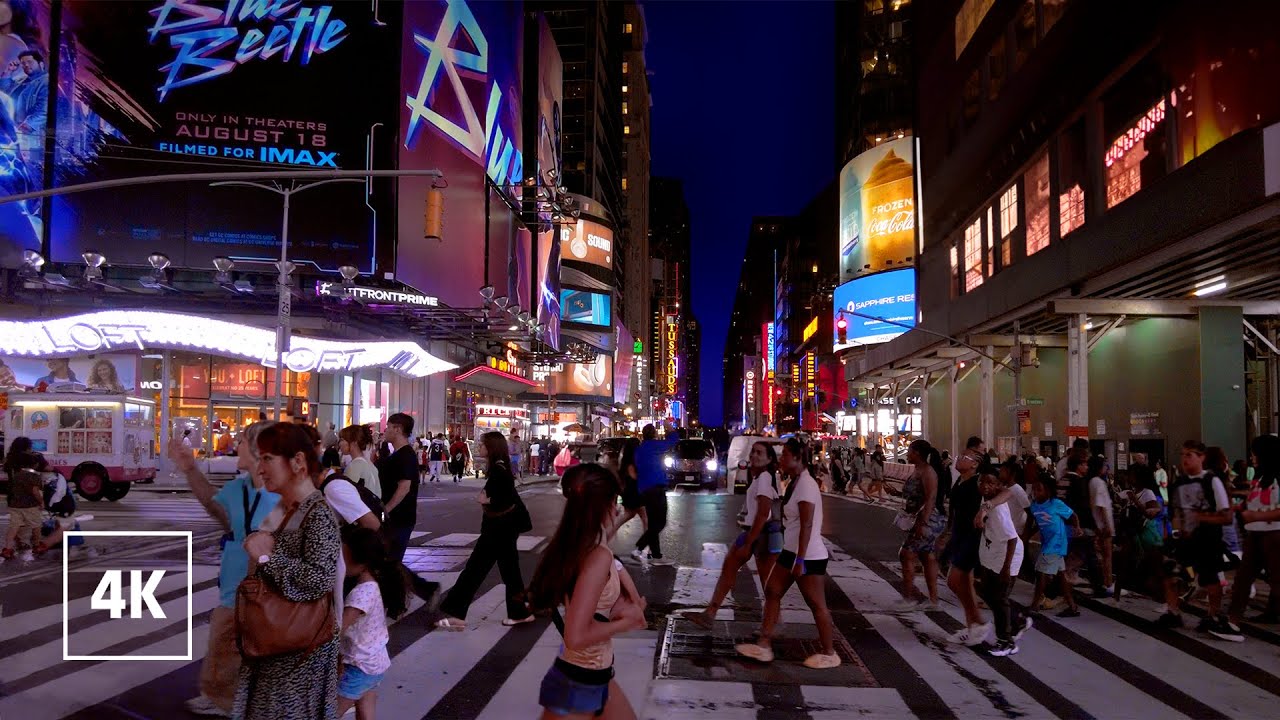 [4K] NEW YORK CITY 🗽 Times Square Night Walk, Manhattan, NYC, USA - YouTube