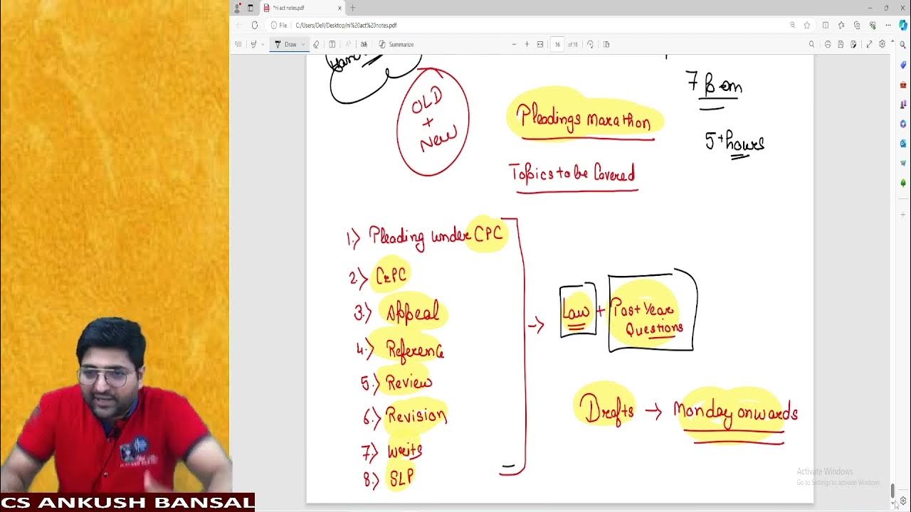 CS PROFESSIONAL | MARATHON ANNOUNCEMENT | DRRAFTING, PLEADINGS & APPEARANCES | BY CS ANKUSH ...