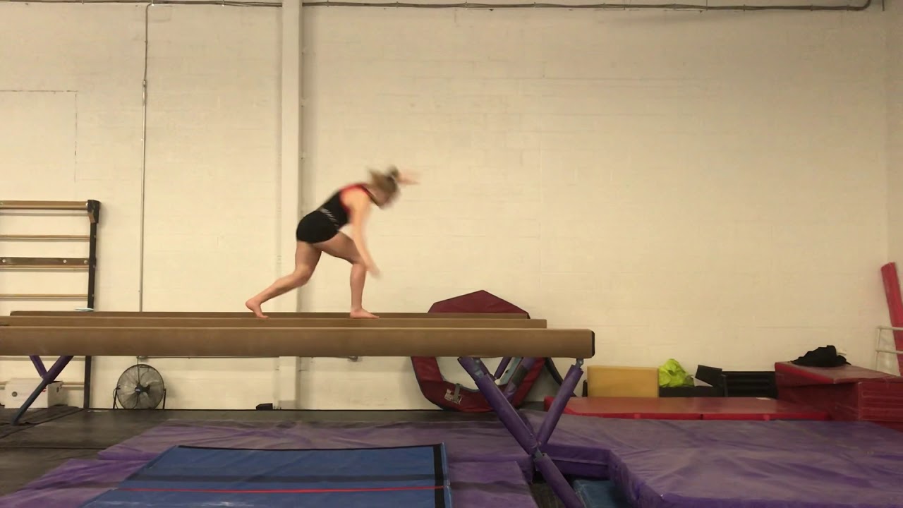 Side Aerial Layout Full Dismount off Beam - YouTube