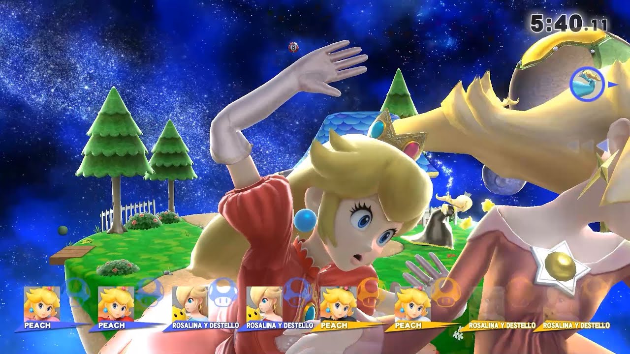 Smash Wii U - Giant Team Peach and Rosalina Battle (Only Blast and ...