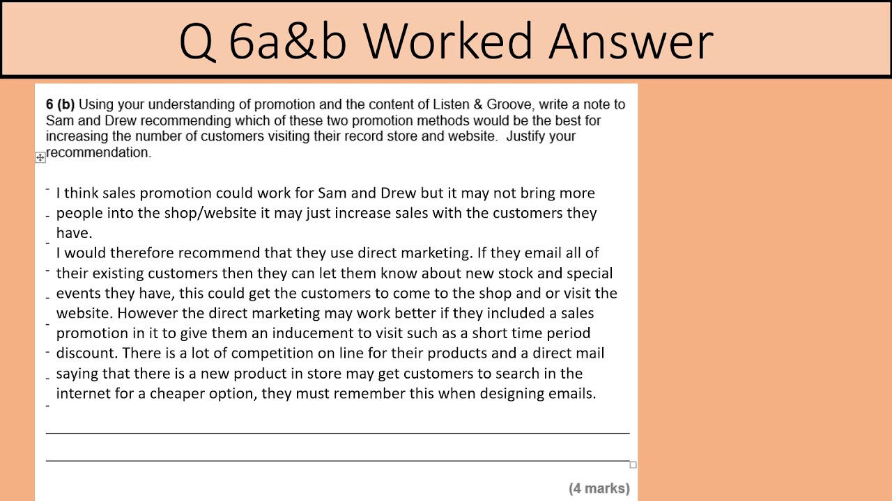 Q 6a&b Worked Answer - YouTube