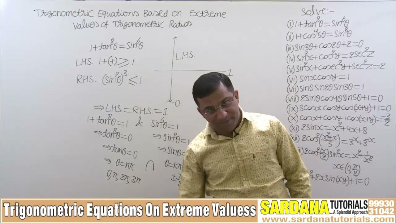 Trigonometric Equations On Extreme Values | 11th Mathematics | JEE - YouTube
