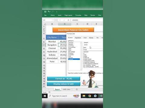 Display values in Lakh or crore in excel #excel #microsoftexcel - YouTube