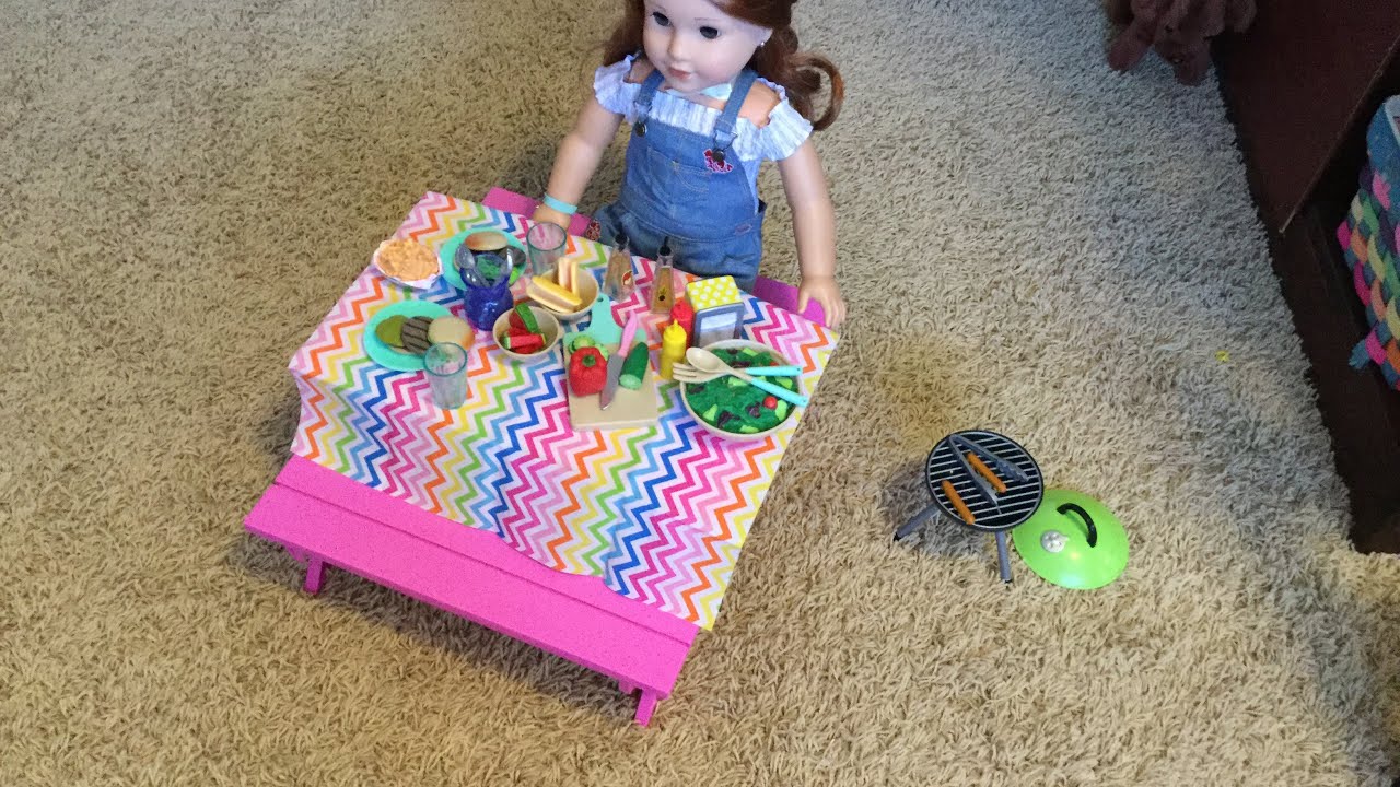 Unboxing Our Generation Picnic Table Set Youtube