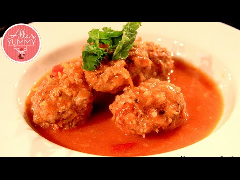 Meatballs in Tomato Sauce (Tefteli) - Russian Food - Тефтели в томатном ...