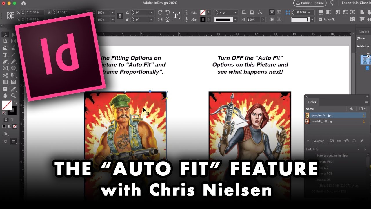 Using the AUTO FIT Option for Graphics in InDesign - YouTube