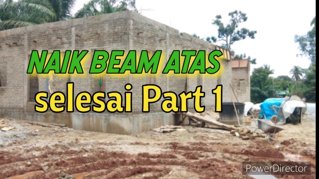 Proses naik beam atas/ selesai naik beam atas#part 1 /roof beam part 1 ...