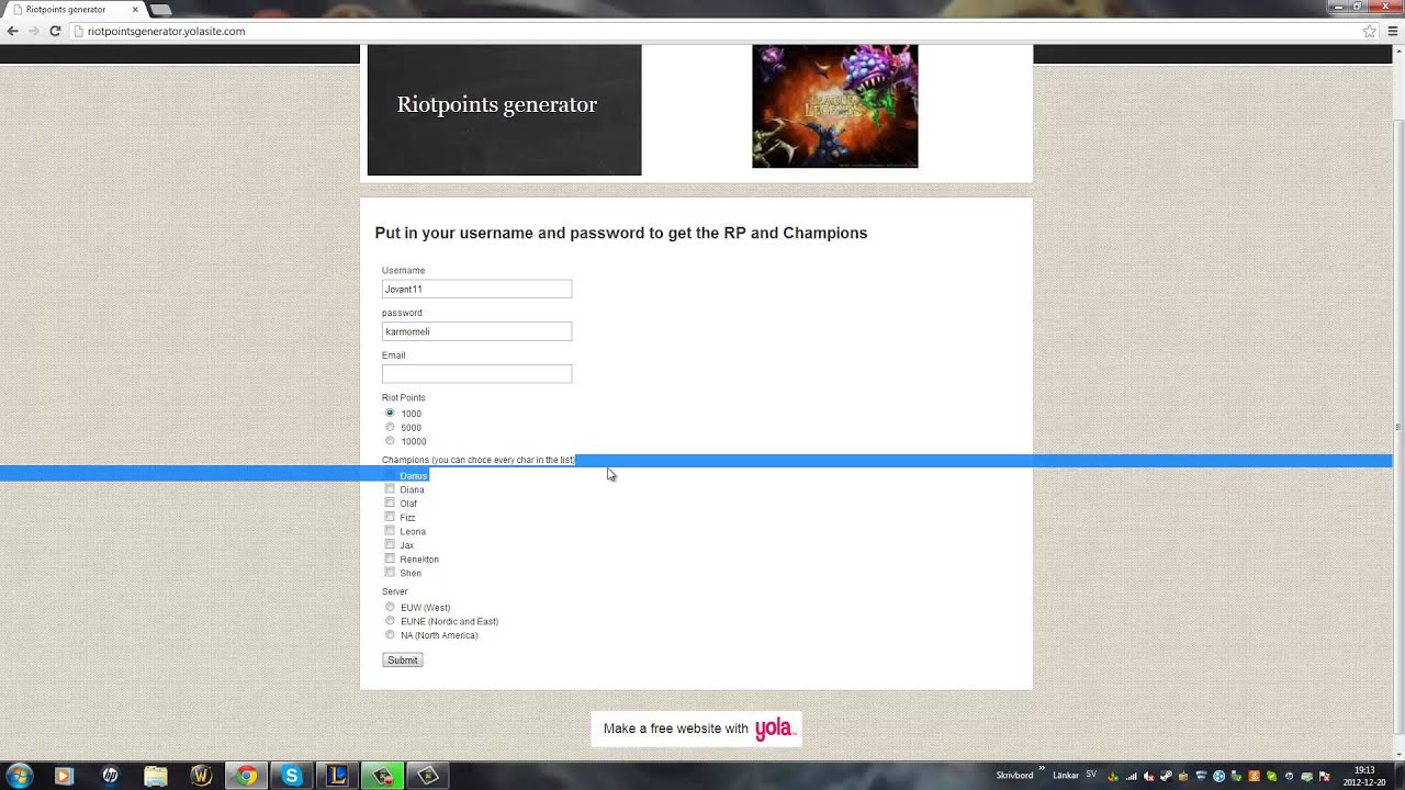 League Of Legends Riot Points generator (working all patches) - YouTube