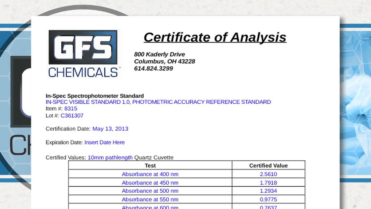 In-Spec Selection Guide for UV Vis Spectrophotometric Standards - YouTube