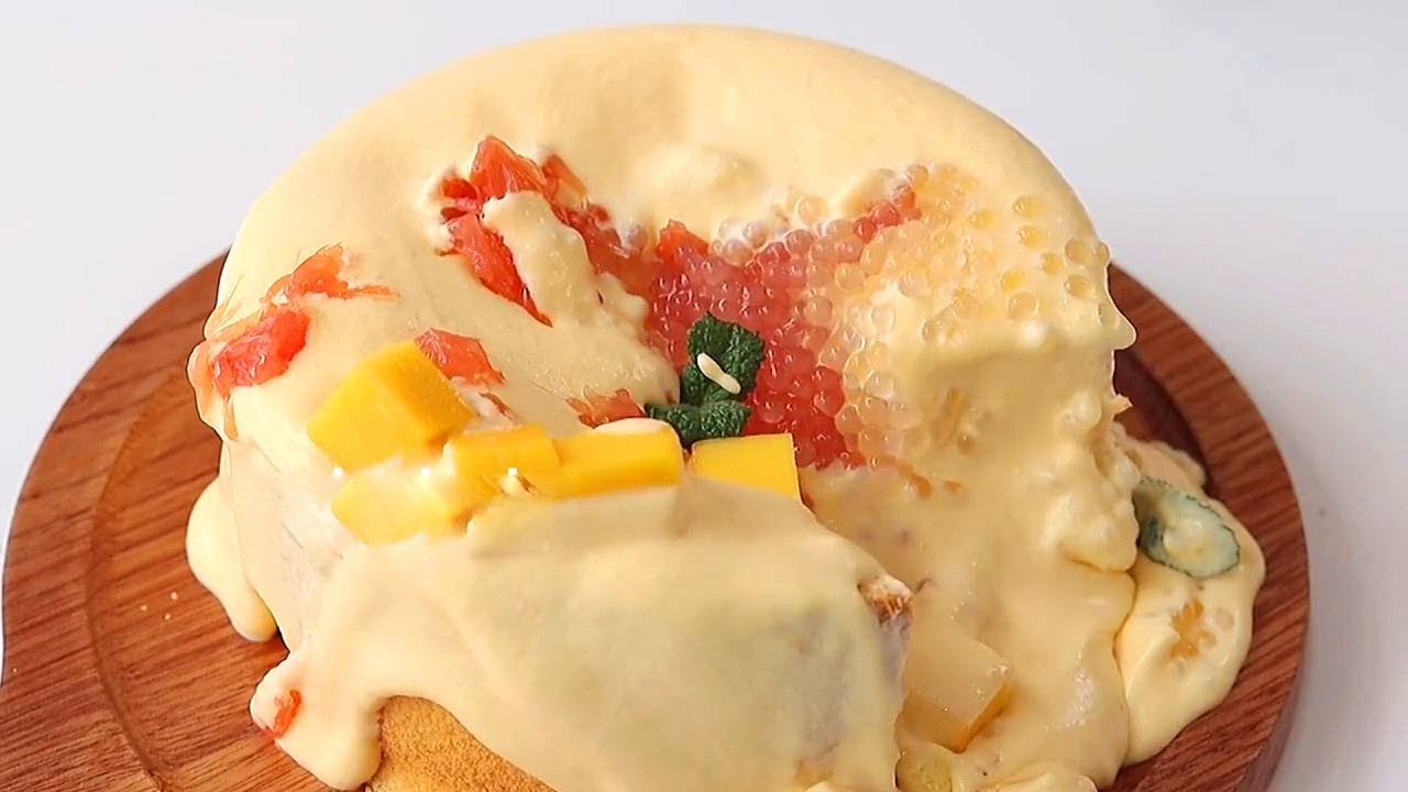 Satisfying Relaxing Video|Mango Pomelo Sago Lava Cake|Asmr|Tiktok - YouTube