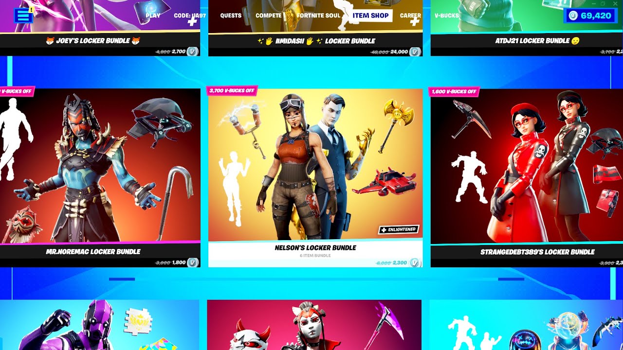 fortnite item shop custom locker bundles! - YouTube