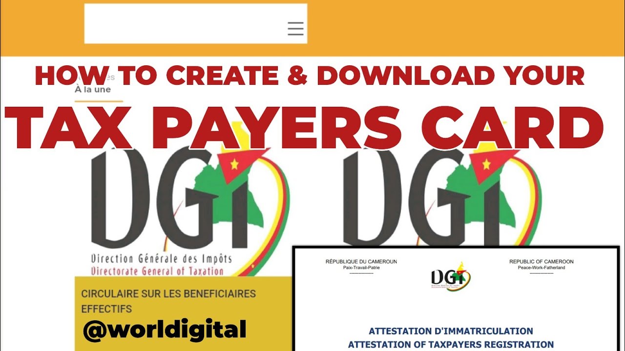 How to create and download your Tax Payer's Card in Cameroon step by ...