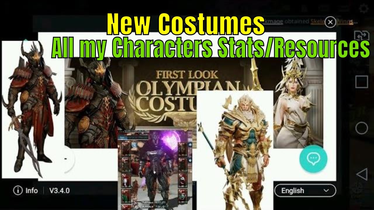 Darkness Rises: New Olimpian Costumes & All My Account Stats/Resources ...