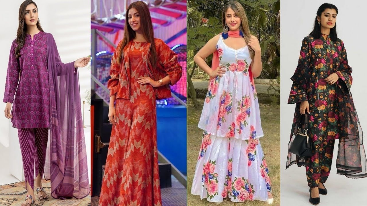 All over Printed two piece dress design Girls Salwar Kameez Same Dress ...