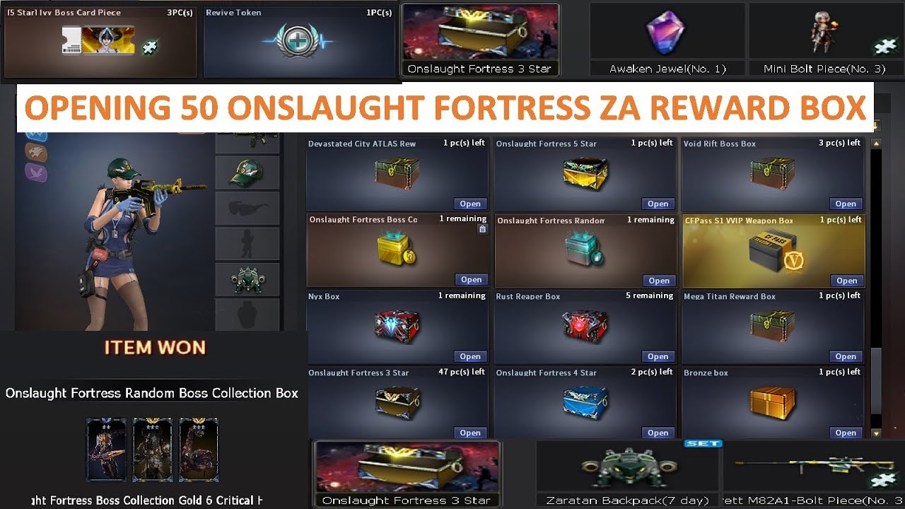 OPENING 50 ONSLAUGHT FORTRESS ZA REWARD BOX CROSSFIRE PH - YouTube