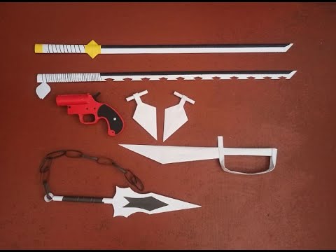 My collection of paper weapons - YouTube
