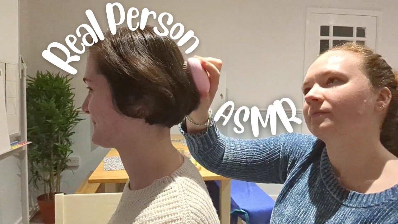 REAL PERSON ASMR ~ Hair Brushing, Shivers, Make-Up Brushing - YouTube