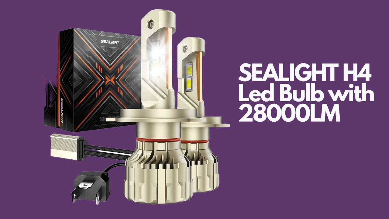 SEALIGHT H4 Led Bulb with 28000LM, Enhanced 800% Brightest 110W Dual Hi ...
