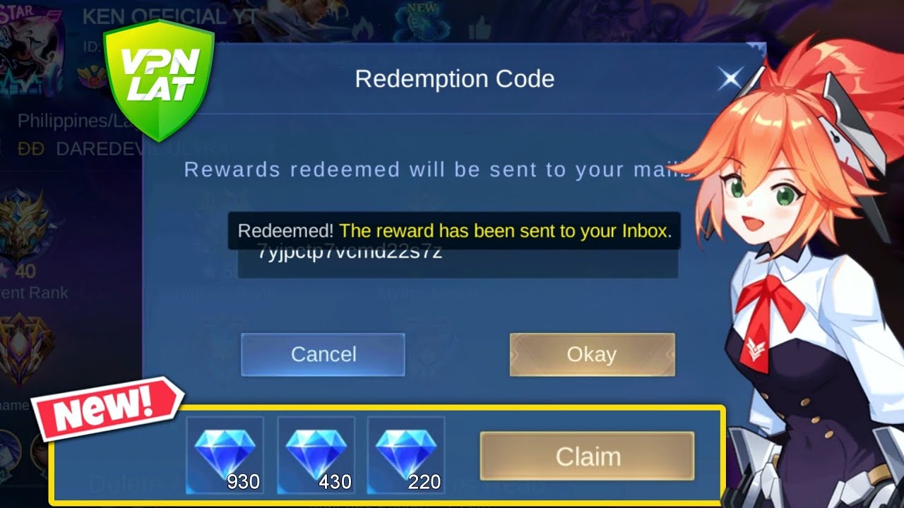 CLAIM FREE DIAMONDS REDEEM CODES USING VPN THIS AUGUST 2024 | CLAIM ...