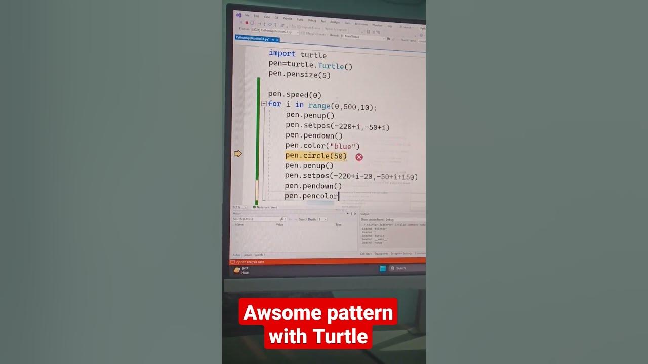 Awsome Pattern With Turtle 🐢python Turtle Pythonprogramming Tricks Shortvideo Shorts Youtube