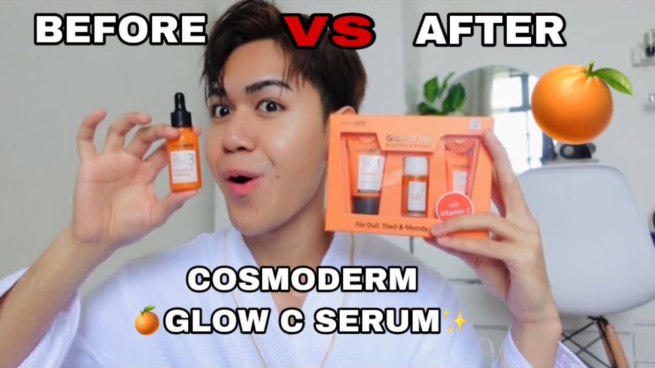 BEFORE VS AFTER with COSMODERM GLOW C SERUM - YouTube