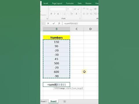 #shorts How to sum only positive number in #excel #exceltips - YouTube