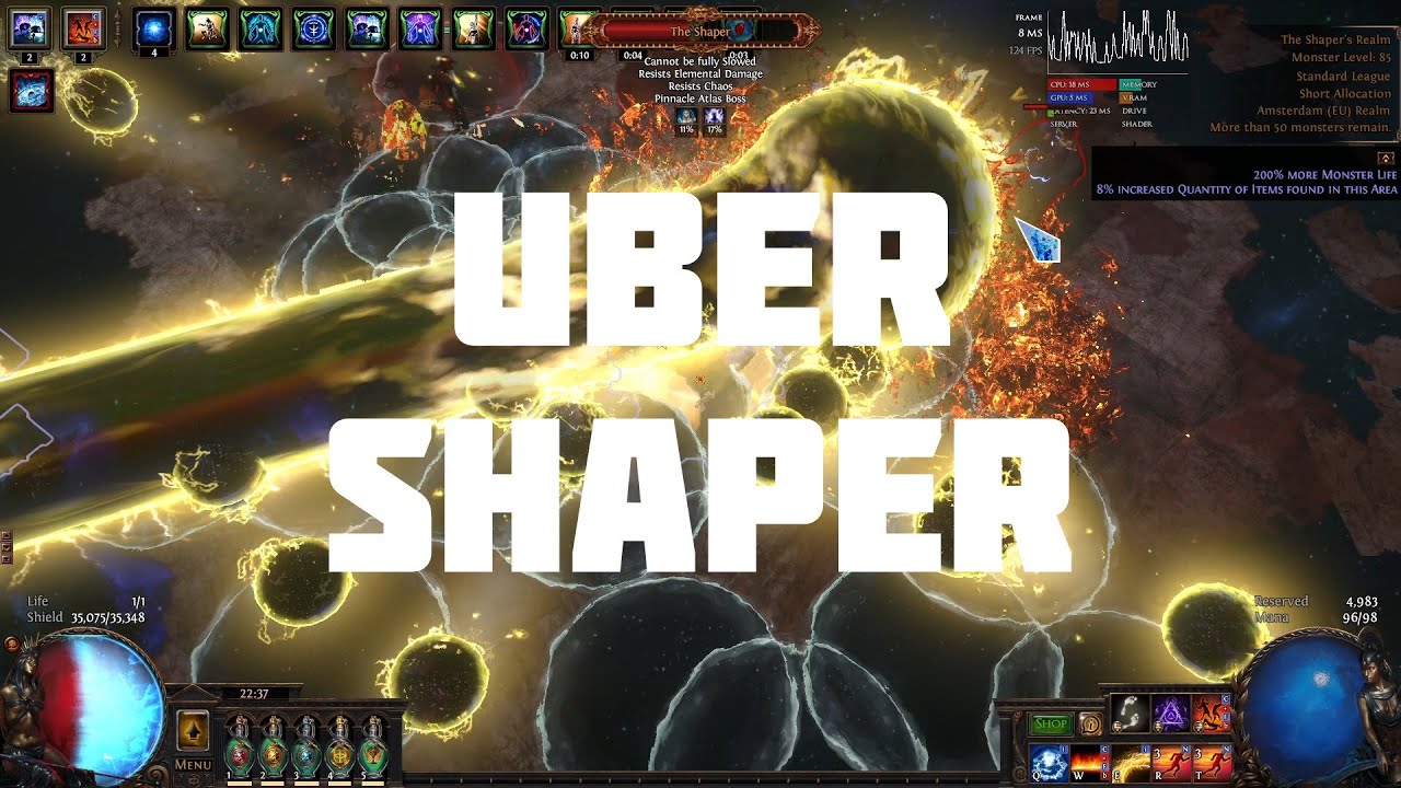 Uber Shaper kill - Facetanking every mechanic - 3.18 PoE - first ...