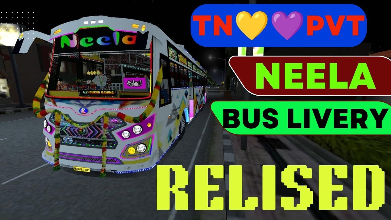TN💜♥️💛PVT NEELA BUS LIVERY RELEASED #gaming #bussid #new - YouTube