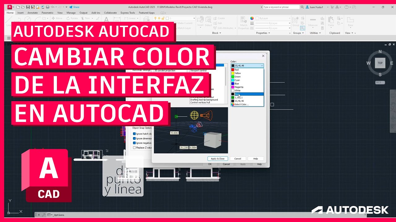 Cómo cambiar el tema de la interfaz de AutoCAD / Tema blanco y color ...