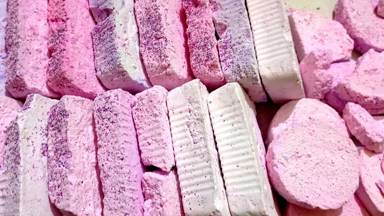 Fluffy slabs Mini Mass crush 💗 • oddly satisfying video #gymchalk - YouTube