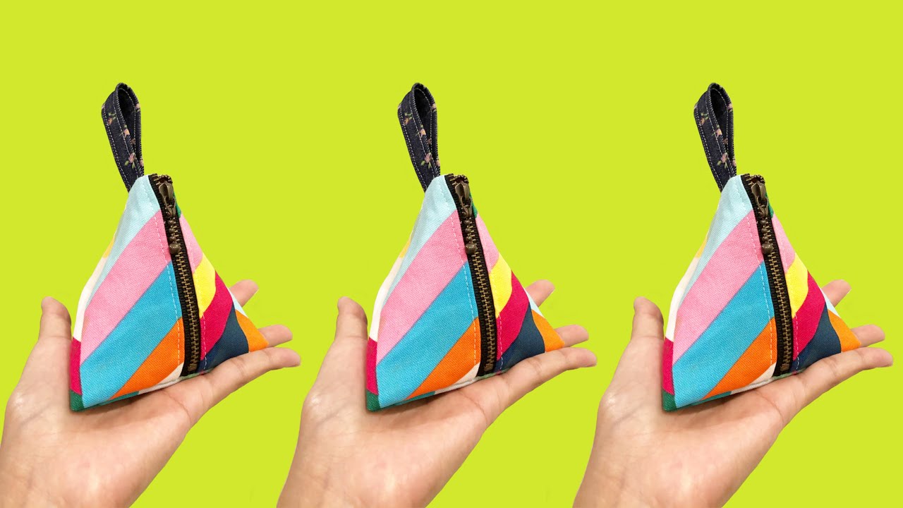 DIY TRIANGLE BAG/POUCH/PURSE | Easy and beautiful DIY sewing tips for ...