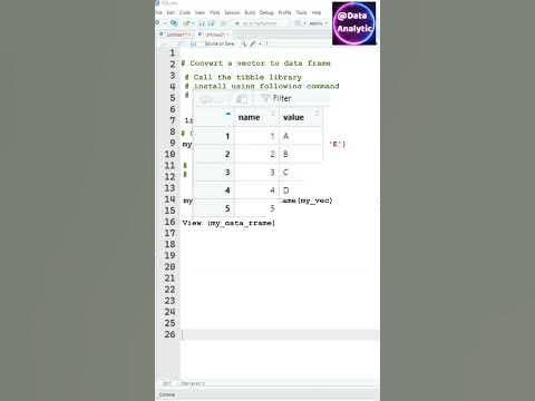 Create dataframe from vector using R - YouTube