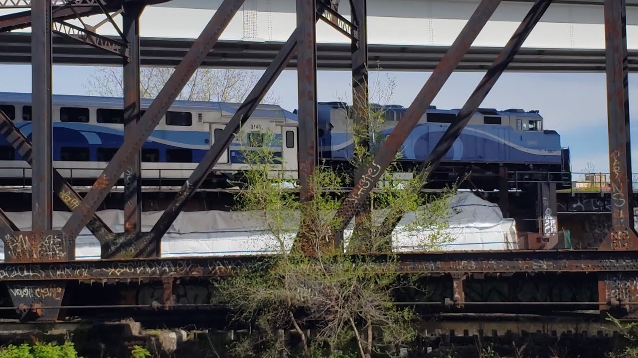 TRAINS EXO F59PH and Bombardier Multilevel Coaches on Lachine Canal ...