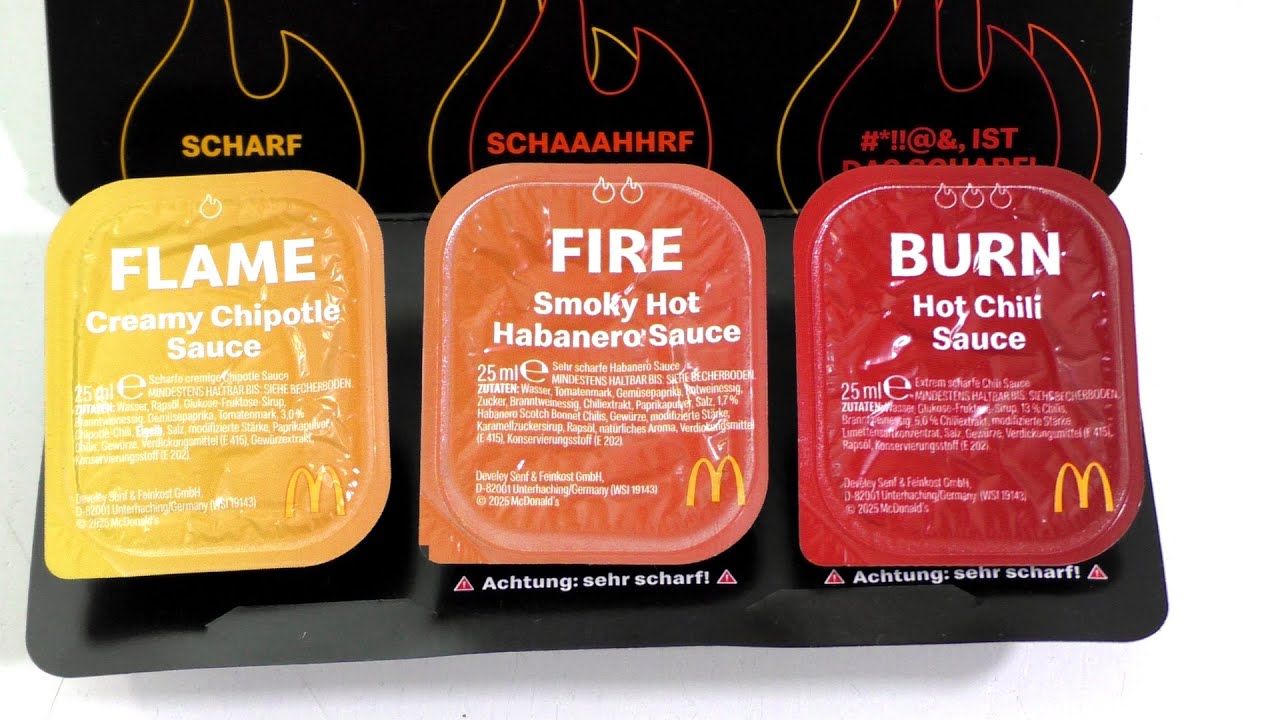 [Germany] McDonald's extreme hot Sauces: Flame, Fire, Burn - YouTube