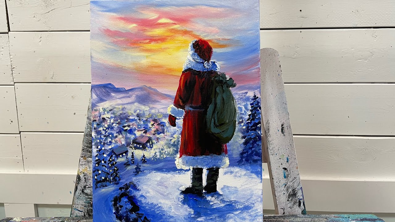How To Paint SANTA ON CHRISTMAS MORNING! - YouTube