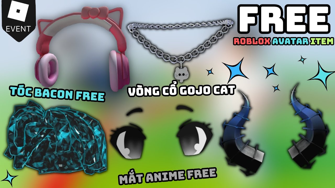 Cách lấy tóc bacon kim cương + face mắt anime + vòng cổ gojo cat + các ...