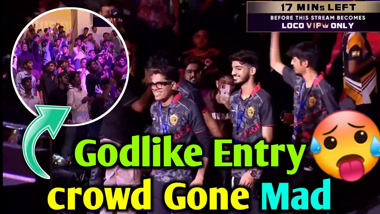 Grand Entry of Team Godlike Esports💛💛💛 whole Crowd Cheers With full ...