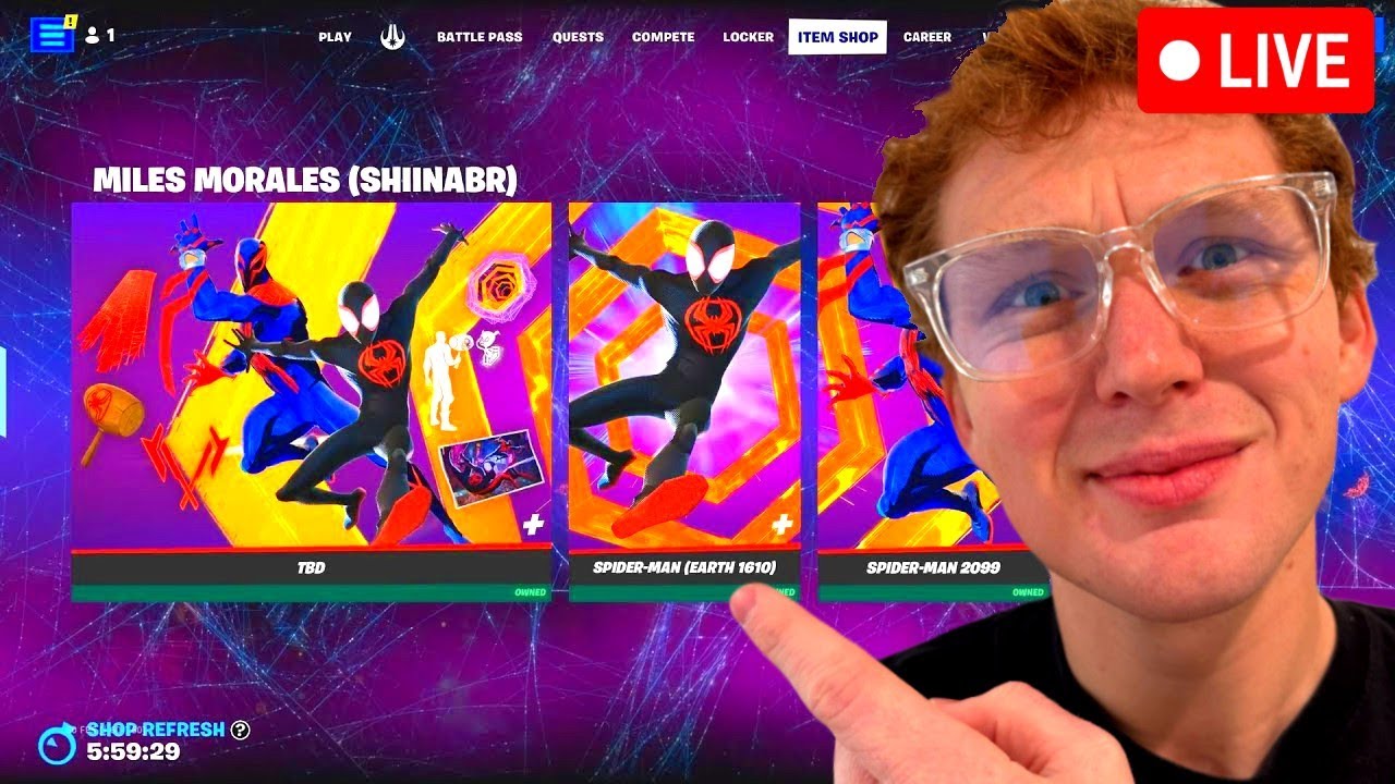 🔴 MILES MORALES BACK IN THE ITEMSHOP! (THIS WEEKEND)! (LIVE) #fortnite ...