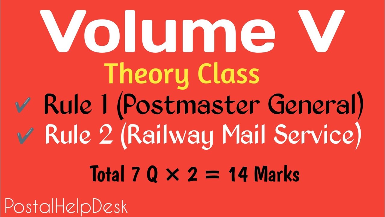 Postal Manual Volume V | Rule 1 & 2 |Postmaster General & RMS | Postal ...