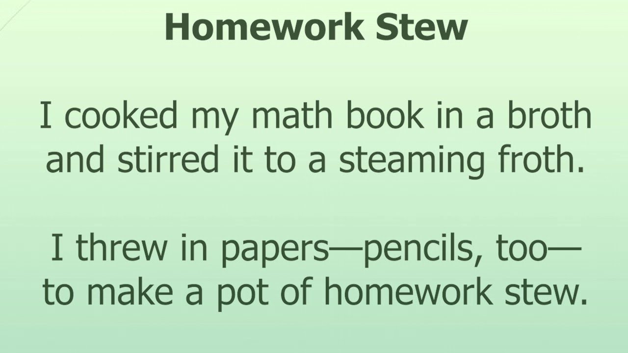 HOMEWORK STEW- (Grade 4) - YouTube