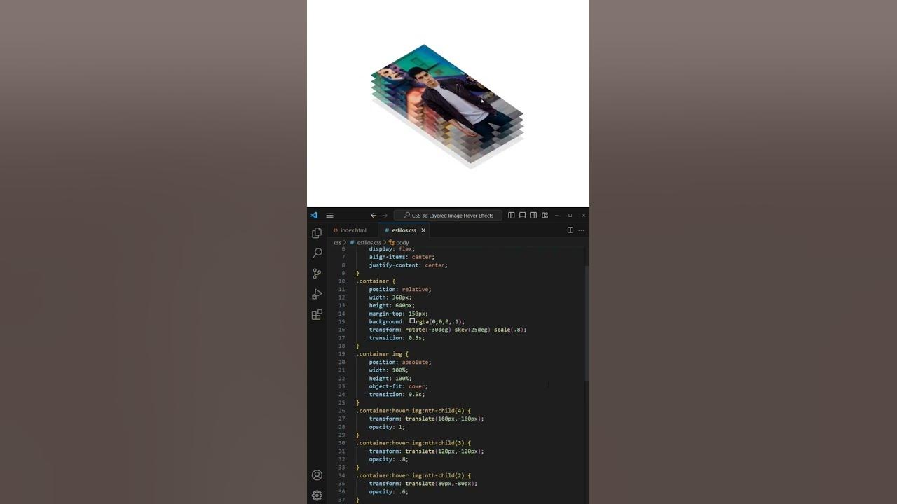 Css 3d Layered Image Hover Effects Cssisometric Design Shorts Youtube