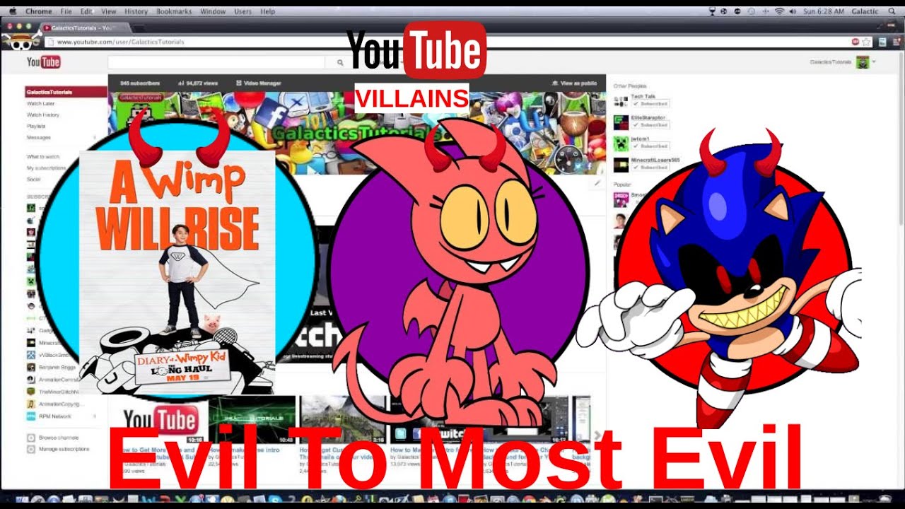 Youtube Villains:Evil To Most Evil - YouTube