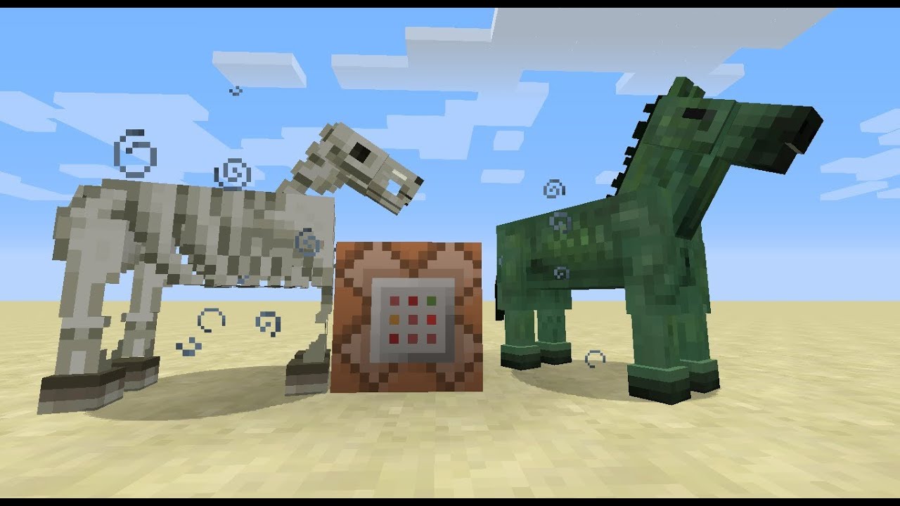Minecraft 1.8 : Spawnear caballos zombie y caballos esqueleto ! - YouTube